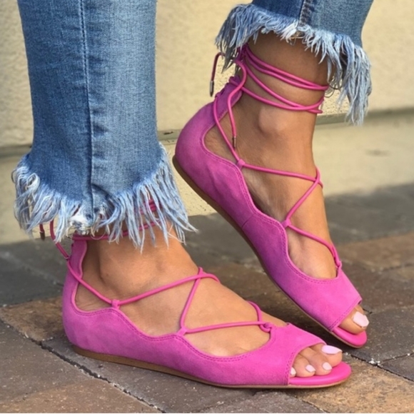 Sam Edelman | Shoes | Sam Edelman Barbara Pink Suede Lace Up Rounded ...